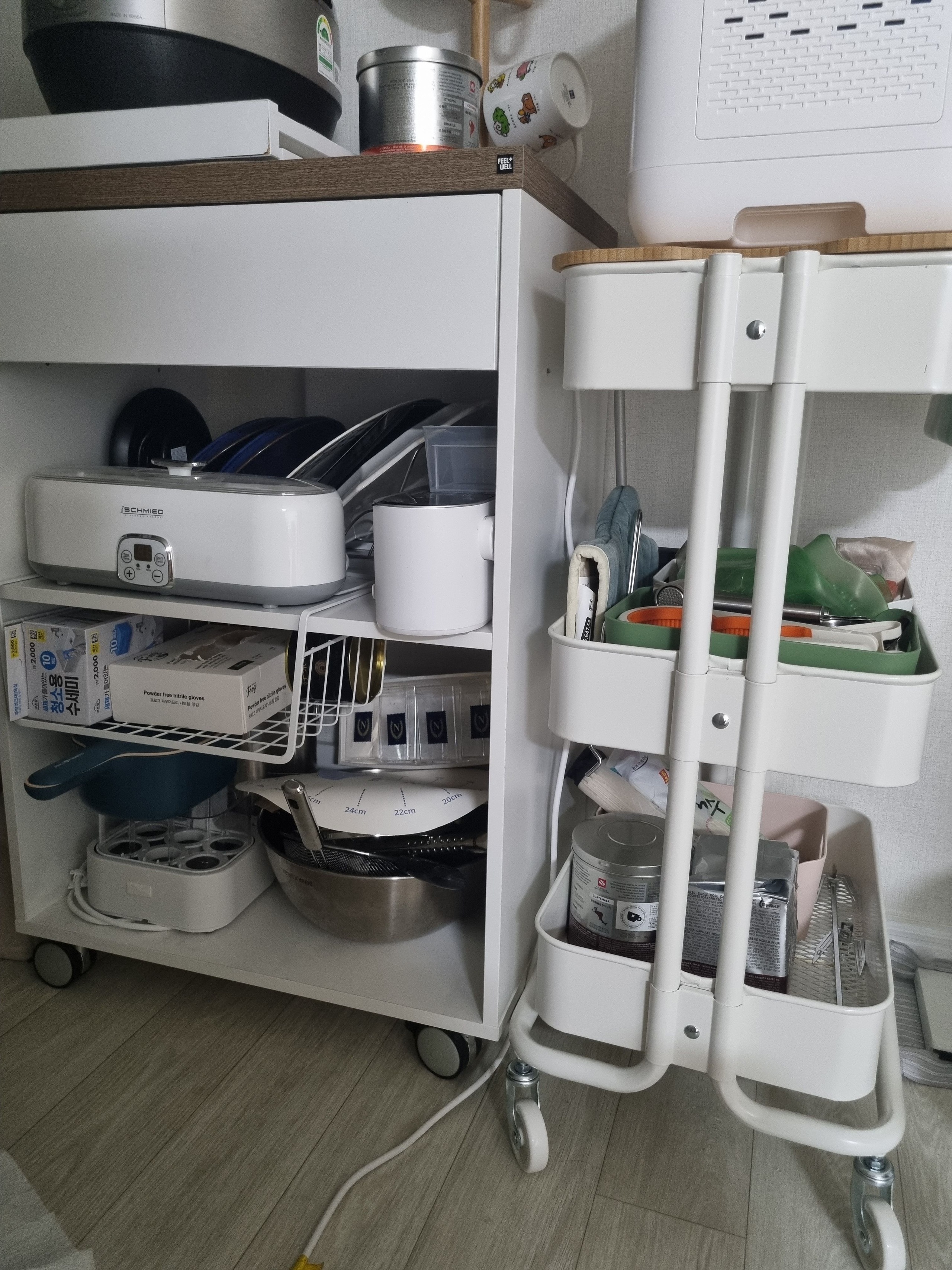 '쿠폰가66,405/ 올리브 서랍형 홈바 조리대 이동식 트롤리 수납장 2colors' 제품으로 꾸민 유저들의 스타일링샷 | 오늘 ...