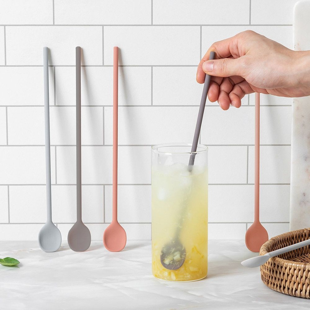 스푼·포크·나이프 국산 실리콘 머들러 롱 티스푼 커피 스푼 칵테일 도구 용품 수저 스픈 스틱 하이볼 소품 오늘의집 쇼핑