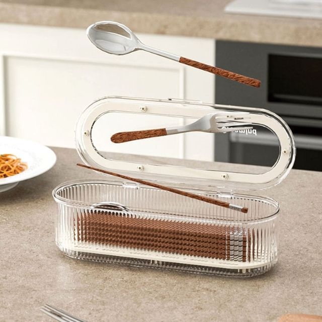 수저받침·수저통 크림플리츠 물빠짐 대용량 뚜껑형 수저통 수저보관함 오늘의집 쇼핑
