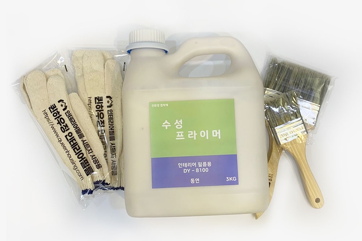 접착제·보수용품 인테리어필름 시트지 시공 전용 수성프라이머 3kg 붓 장갑 세트 오늘의집 쇼핑