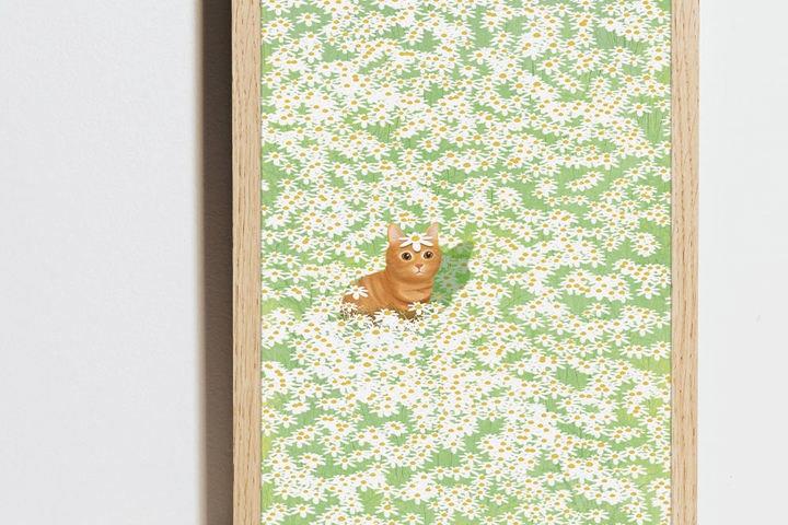 그림·사진 10 쿠폰 고양이와 데이지 봄 인테리어 포스터 A3 A2 사이즈 오늘의집 쇼핑