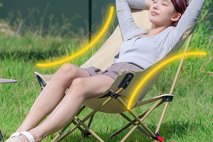 캠핑가구 아웃도어 쿠션하이 각도조절 폴딩 캠핑체어 의자 블랙 오늘의집 쇼핑