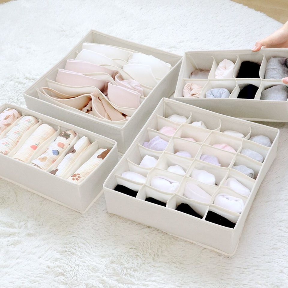 속옷·양말정리함 패브릭 접이식 양말 속옷 정리함 4종세트 2color6칸7칸8칸24칸 오늘의집 쇼핑
