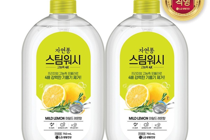 일반주방세제 자연퐁 스팀워시 주방세제 레몬향 750ml2개 오늘의집 쇼핑