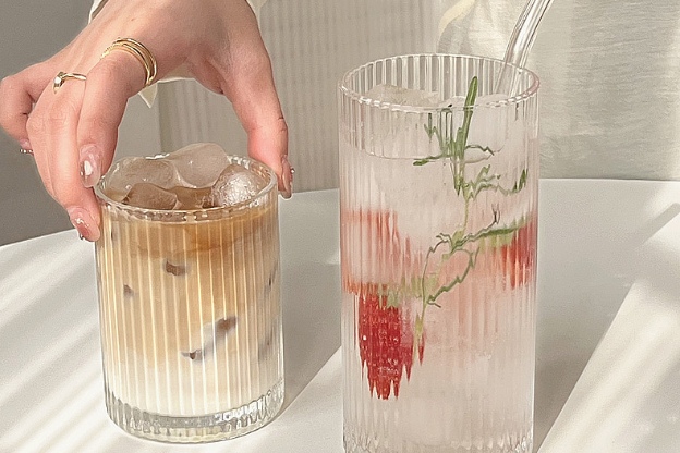 유리컵·물컵 홈카페 플리츠 심플라인 유리컵 대 360ml 오늘의집 쇼핑