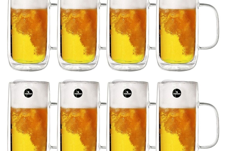 머그컵 클래식 이중 내열 유리 맥주컵 600ml 8개 세트 오늘의집 쇼핑