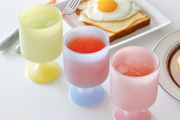 와인·양주·칵테일잔 귀여운 파스텔 컬러유리 고블렛잔 3colors예쁜 물컵 요거트 칵테일잔 오늘의집 쇼핑