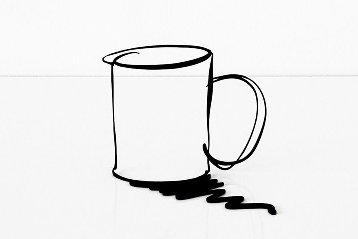 장식소품 더닷 드로잉 철제 머그잔 오브제 Drawing Mug 오늘의집 쇼핑