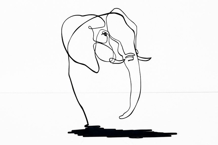 장식소품 더닷 드로잉 철제 코끼리 오브제 Drawing Elephant 오늘의집 쇼핑