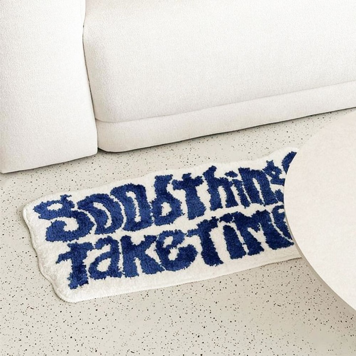 단모·극세사러그 3컬러 Good Things Take Time 미니러그 발매트 3종 택1 블루블랙핑크 오늘의집 쇼핑