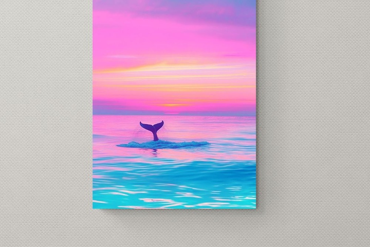 그림·사진 분홍빛 노을 고래그림 캔버스액자 바다 아이 거실 방꾸미기 집들이 선물 인테리어 액자 오늘의집 쇼핑