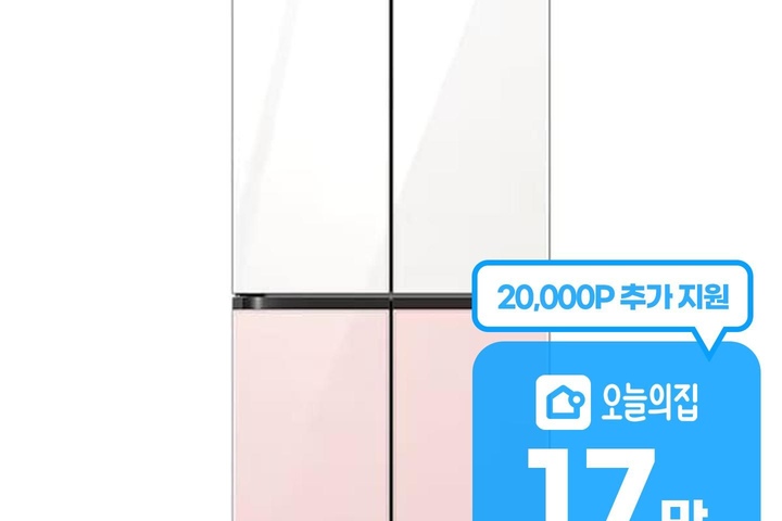 양문형냉장고 렌탈 비스포크 냉장고 4도어 875l 글램화이트글램핑크 Rf85db90b255 오늘의집 쇼핑