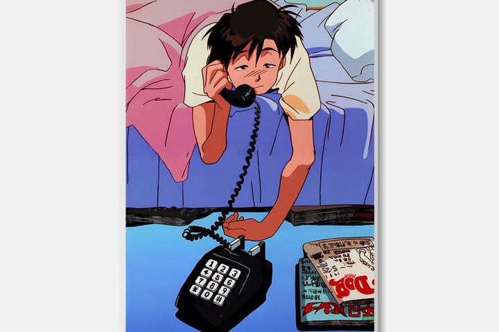 그림·사진 일본빈티지 애니메이션 전화기 일러스트포스터 인테리어포스터 오늘의집 쇼핑