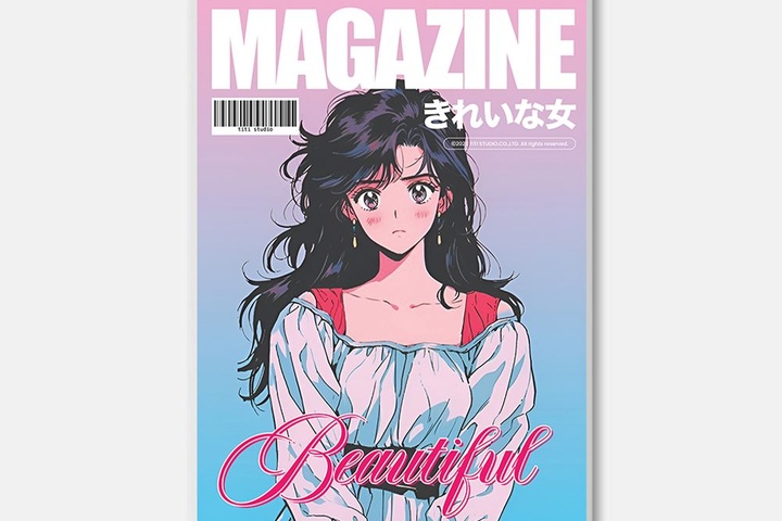 그림·사진 일본빈티지 애니메이션 긴머리 소녀 포스터 오늘의집 쇼핑