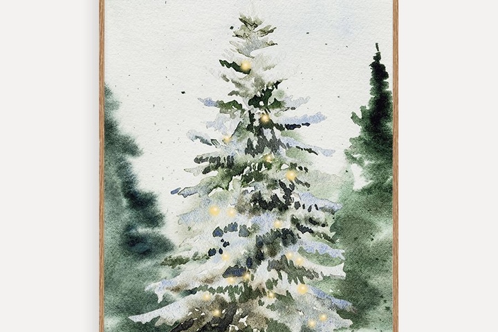 패브릭포스터·그림 윈터and크리스마스 8 Tree Forest 포스터 액자 오늘의집 쇼핑