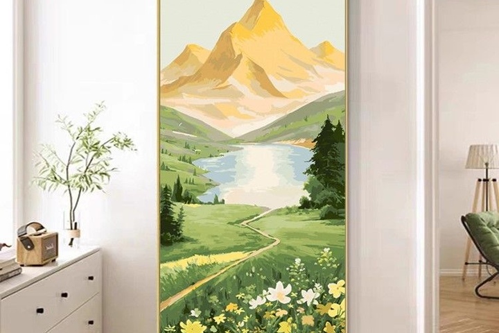 Diy명화그리기 해외 산 강 풍경화 Diy명화그리기 유화그리기세트 7종 구성품 대형 70x140 캔버스 오늘의집 쇼핑