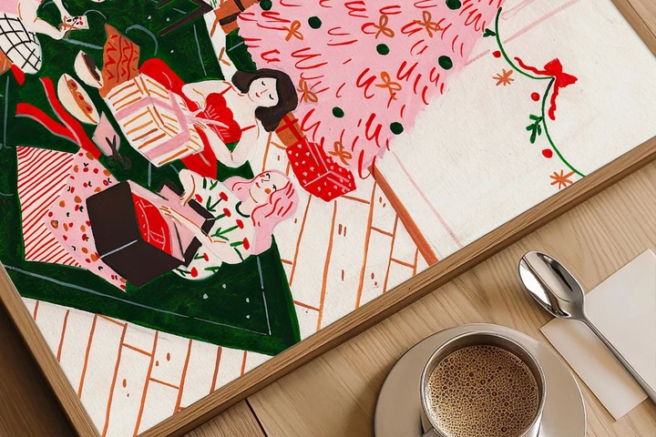 그림·사진 겨울감성 크리스마스 포스터 인테리어 캔버스액자 시리즈 06핑크 크리스마스 파티 오늘의집 쇼핑