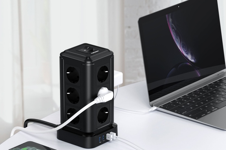 멀티탭·전기코드 Usb 타워 멀티탭 4000w 대용량 16구 2m 캠핑 과부하 차단 멀티 어댑터 오늘의집 쇼핑