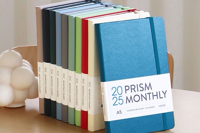 디자인문구 2025 프리즘 A5 월간 다이어리 일기장 먼슬리 빈티지 아이디어 노트 오늘의집 쇼핑