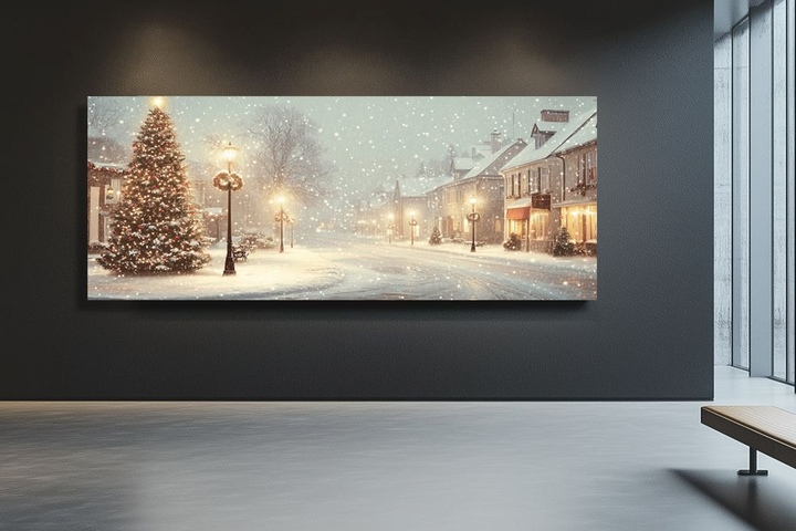 패브릭포스터·그림 겨울마을의 크리스마 와이드 그림 캔버스액자 풍경화 거실 대형 인테리어 액자 오늘의집 쇼핑