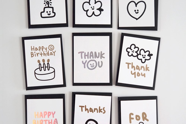 디자인문구 로즈골드 생일 축하 감사 미니카드 오늘의집 쇼핑
