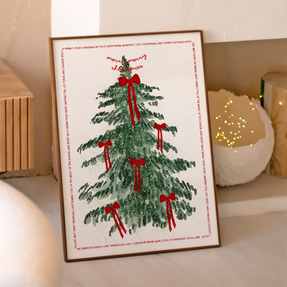 패브릭포스터·그림 홀리데이 리본트리 포스터 액자 10종 C85 Red Ribbon Tree 오늘의집 쇼핑
