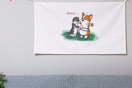 패브릭포스터 패브릭포스터 다이어트 강아지 고양이 벽가림막 벽포스터 감성인테리어 오늘의집 쇼핑