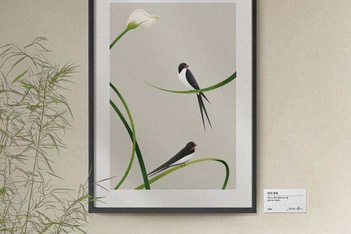 그림·사진 연하 행운을 담은 풍수 갤러리 현관 인테리어 제비 그림 오늘의집 쇼핑