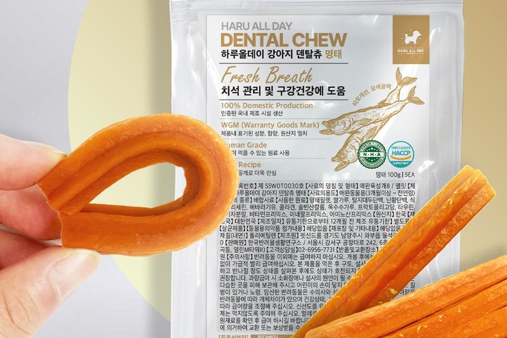강아지 사료·간식 강아지 덴탈츄 명태 100g 반려견 양치 치석 입냄새 제거 덴탈 껌 치태 오늘의집 쇼핑