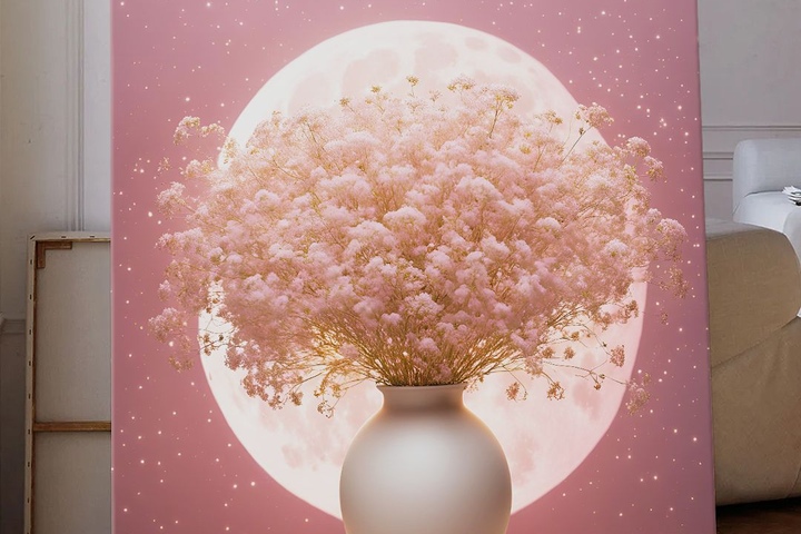 그림·사진 풍수 화월 달항아리 꽃그림 대형 인테리어 캔버스 그림액자 01애화안개달항아리 오늘의집 쇼핑