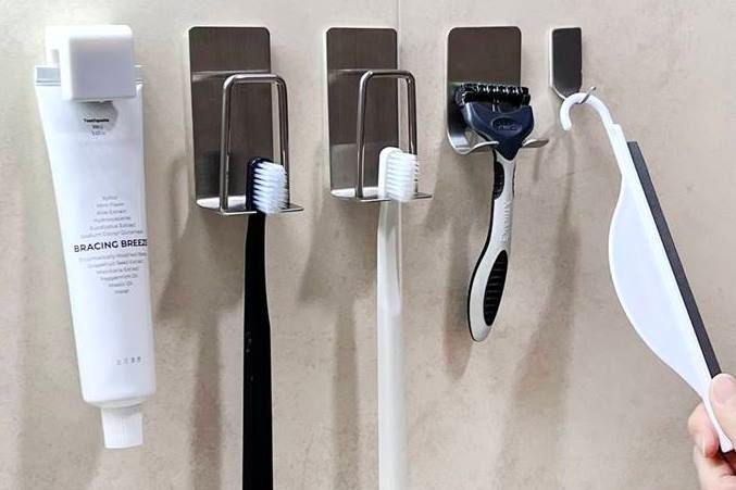 양치용품 물때없는 공중부양 스텐 304 칫솔꽂이 치약 면도기 걸이 세트 오늘의집 쇼핑