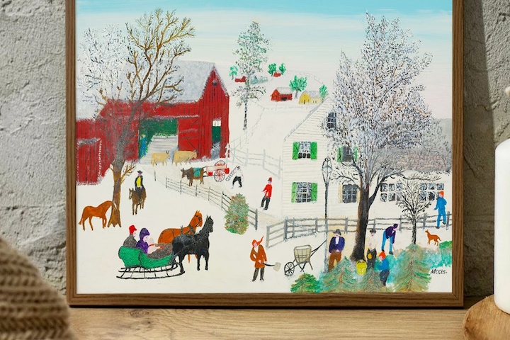 그림·사진 힐링 그랜드마 모지스 풍경화 명화 인테리어 캔버스 그림액자 17빨간목장하얀목장 오늘의집 쇼핑