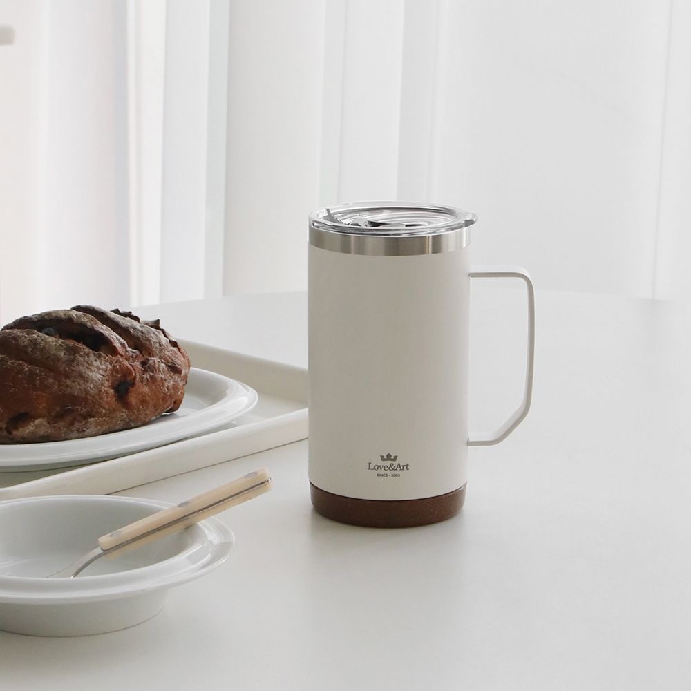 텀블러·빨대·컵소품 러브 손잡이 텀블러 710ml 2color 뚜껑 머그 오늘의집 쇼핑