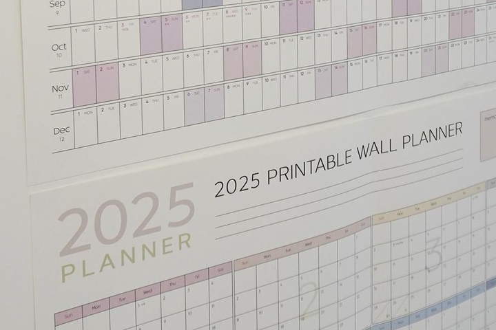 디자인문구 2025 한장 연간 달력 계획표 포스터 2종 줄달력 오늘의집 쇼핑