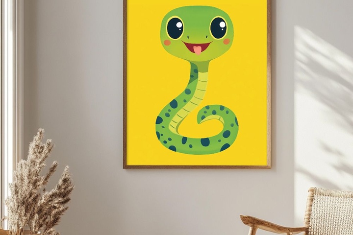 그림·사진 새해미소 뱀그림 알루미늄액자 2025 새해 을사년 푸른뱀 뱀띠 포스터 일러스트 출산 선물 오늘의집 쇼핑