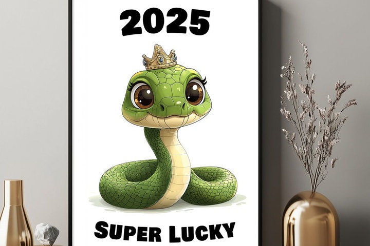 그림·사진 왕관 뱀그림 알루미늄액자 2025 새해 을사년 푸른뱀 뱀띠 포스터 일러스트 특별한 선물 오늘의집 쇼핑