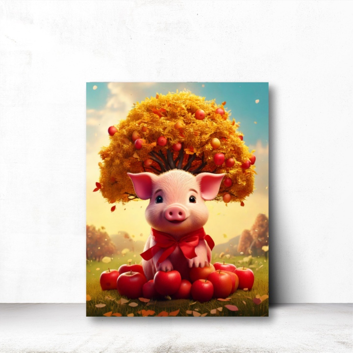그림·사진 돈 재물들어오는그림 행운 사랑 풍요 황금돼지 사과나무 인테리어캔버스액자 오늘의집 쇼핑