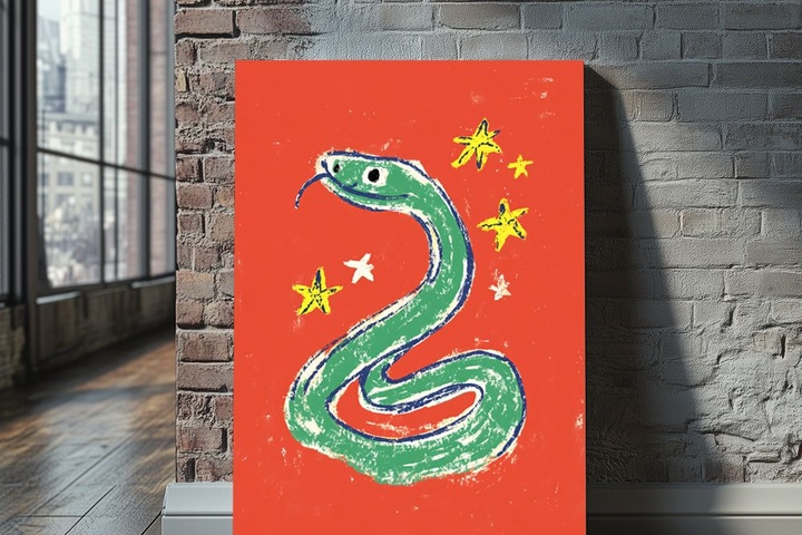 그림·사진 수호 뱀그림 캔버스액자 푸른뱀 임신 출산 태아 태몽 아기 신생아 선물 풍수 인테리어 액자 오늘의집 쇼핑