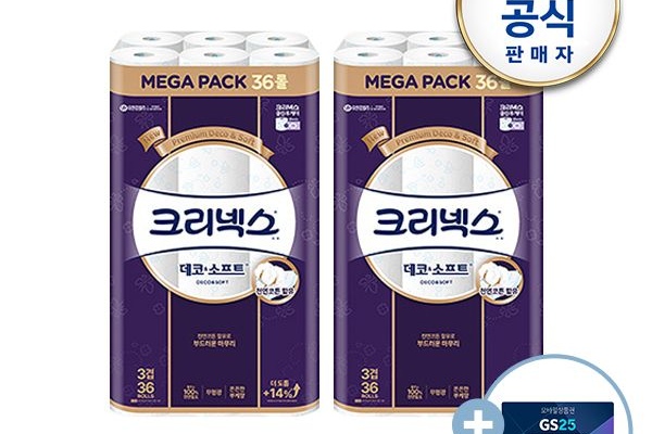 화장지 3겹 데코and소프트 롤화장지 30mx36롤x2백gs편의점3천원권증정 오늘의집 쇼핑