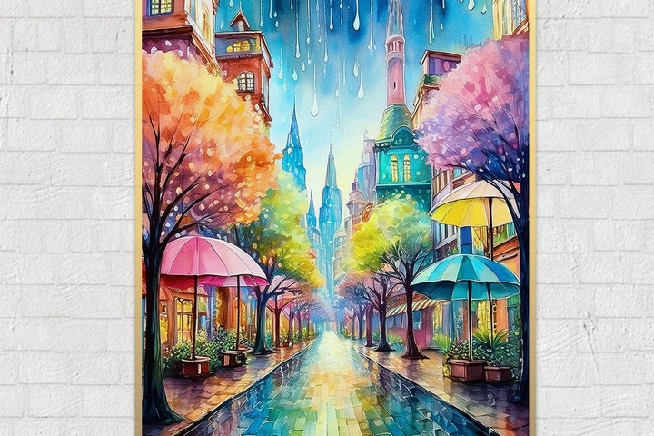 그림·사진 비오는 여름 사계절 일러스트 인테리어 감성그림액자 카페그림 알루미늄 프레임 오늘의집 쇼핑