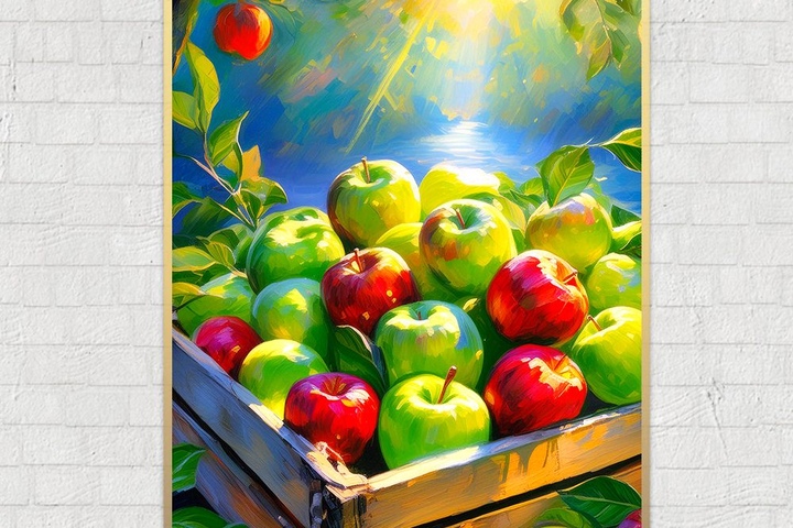 그림·사진 새벽아침 사과박스알루미늄액자 청사과 홍사과 금전운 돈들어오는 그림 풍수그림액자 오늘의집 쇼핑