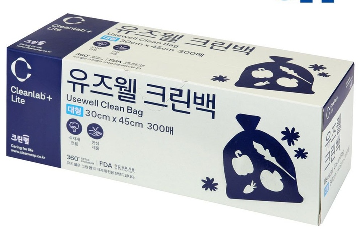 위생백·지퍼백 유즈웰 크린백 30cm X 45cm 대 300매 오늘의집 쇼핑